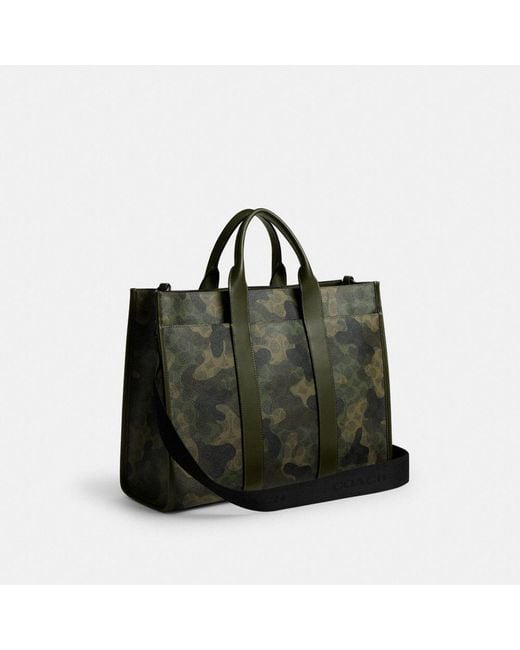 COACH Wesley Tote In Signature Camo Print in Green for Men | Lyst