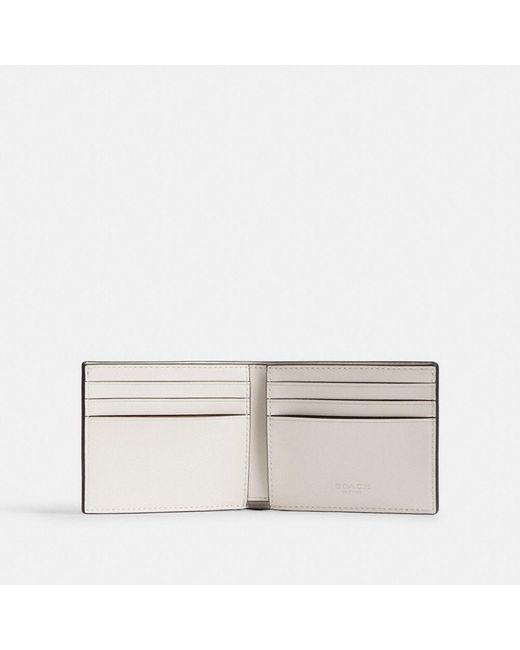 COACH Slim Billfold Wallet In Signature Canvas in White for Men | Lyst
