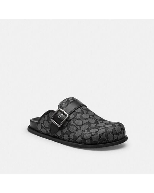 COACH Buckle Clog In Signature Jacquard in Black for Men | Lyst
