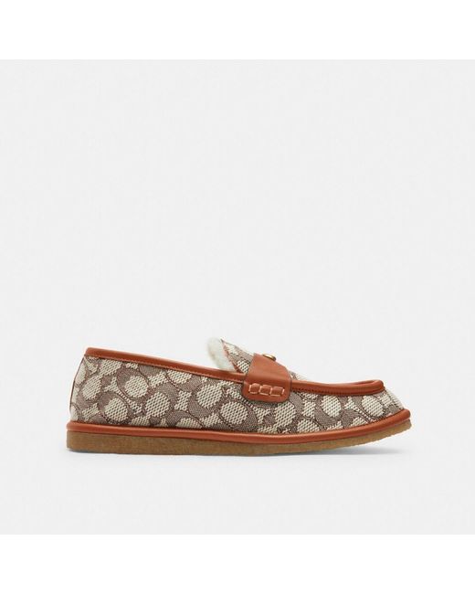 COACH Forest Slipper In Signature Textile Jacquard in Brown | Lyst