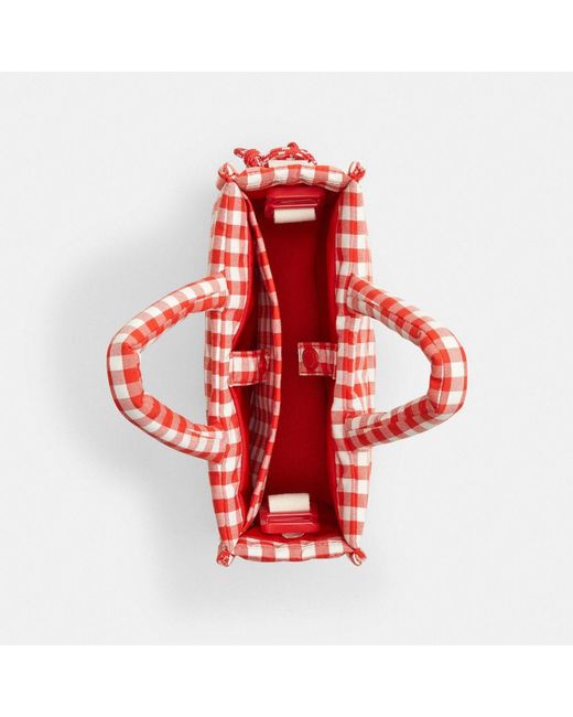 COACH Topia Loop Mini Tote In Recycled Polyester With Gingham Pattern ...