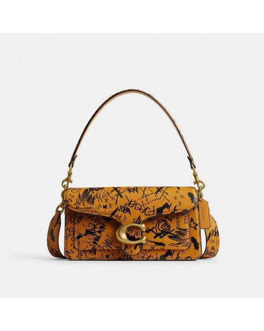 COACH Tabby Shoulder Bag 26 With Graffiti Print in Brown | Lyst