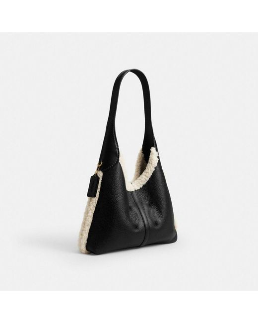 COACH Brooklyn Shoulder Bag 28 In Shearling in Black | Lyst