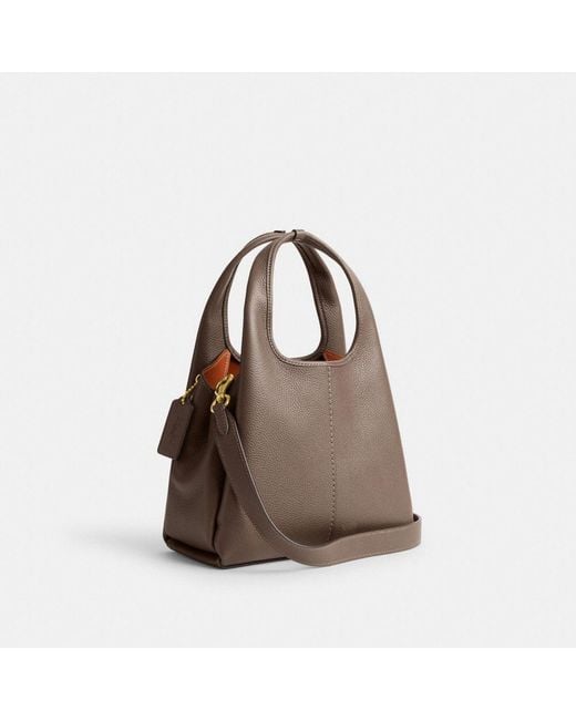 COACH Lana Leather Shoulder Bag in Brown | Lyst
