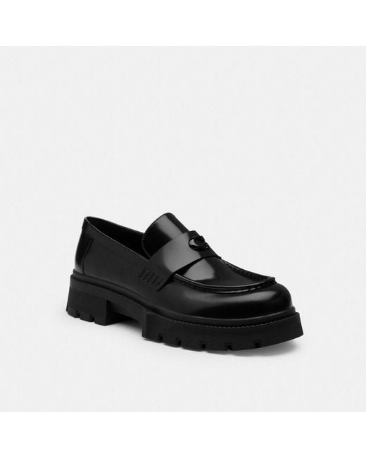 COACH Platform Loafer in Black for Men | Lyst