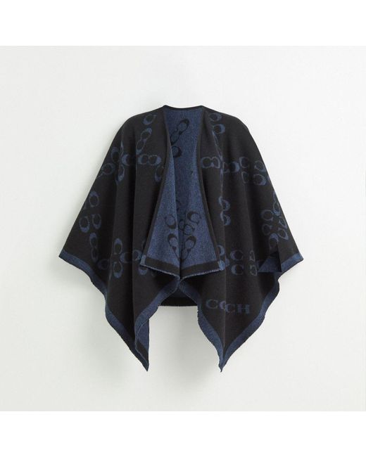 COACH Restored Signature Poncho in Blue | Lyst