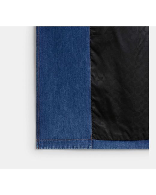 COACH Relaxed Denim Trench Coat in Blue | Lyst UK