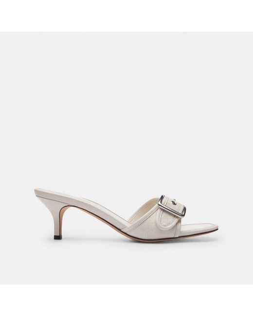 COACH Margot Sandal In Signature Jacquard in White | Lyst