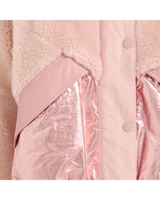 COACH Restored Pieced Fleece Jacket in Pink | Lyst