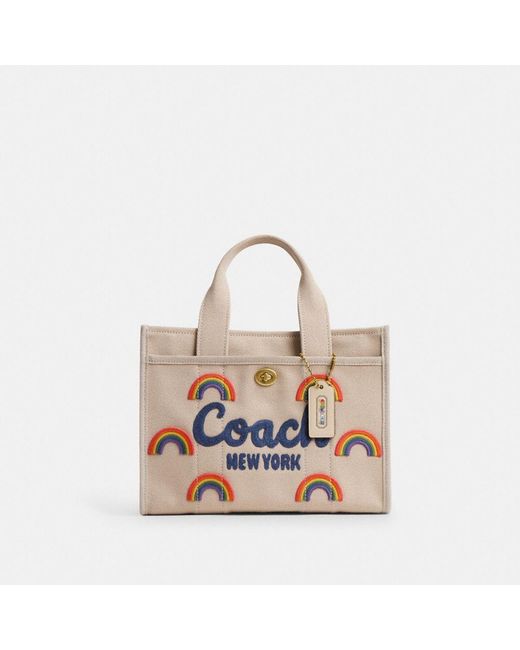 COACH Cargo Tote Bag 26 With Rainbow in White | Lyst