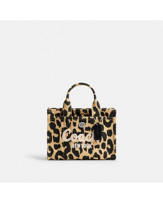 COACH Cargo Tote Bag 20 With Leopard Print in Black | Lyst