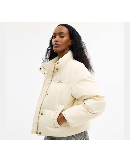COACH Heritage C Cropped Puffer Jacket in Black | Lyst UK