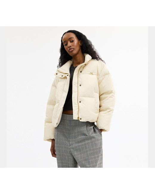 COACH Heritage C Cropped Puffer Jacket in Black | Lyst UK