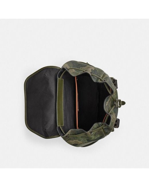 COACH League Flap Backpack In Signature Camo Print in Green for Men | Lyst
