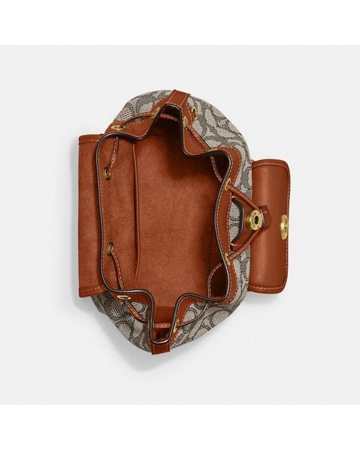 COACH Riya Backpack 21 In Signature Textile Jacquard in Brown | Lyst Canada