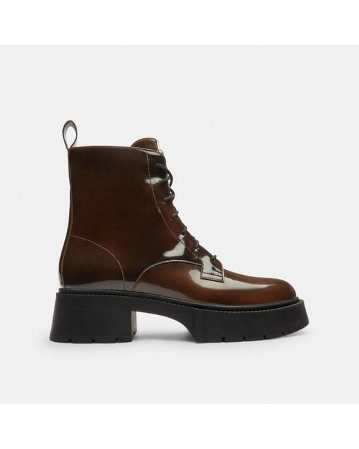 COACH Avery Platform Bootie in Brown | Lyst