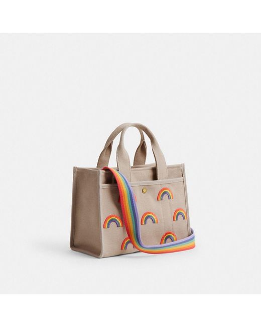 COACH Cargo Tote Bag 26 With Rainbow in White | Lyst