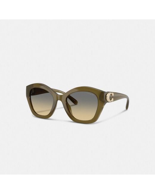 COACH Maxi Sculpted C Oversized Geometric Sunglasses | Lyst