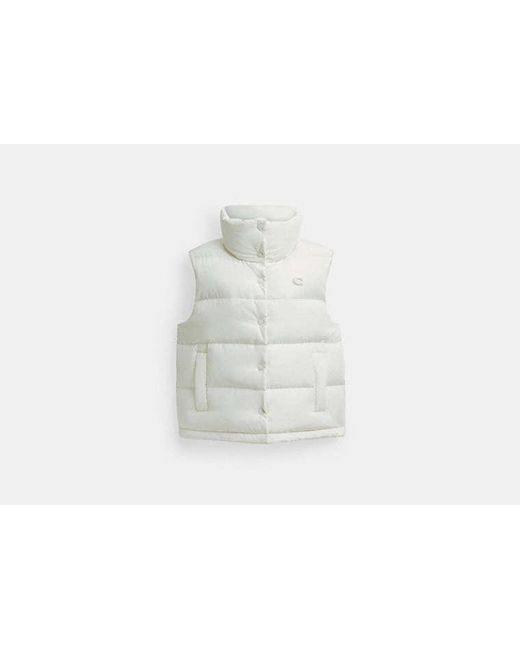 COACH Puffer Jacket Vest in Black | Lyst