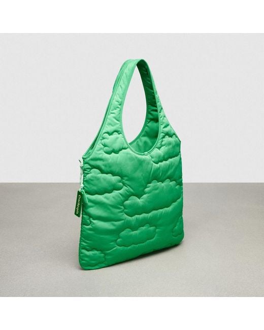 COACH Topia Loop Flat Tote With Cloud Quilting in Green | Lyst