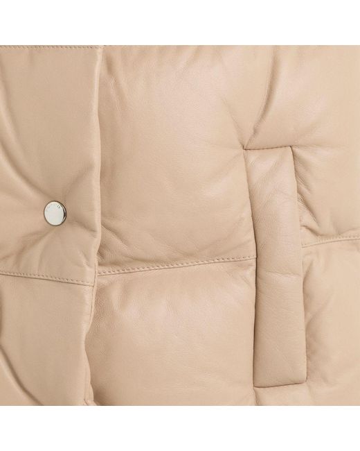 COACH Restored Leather Puffer Vest in Natural | Lyst