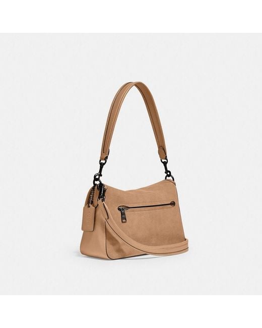 COACH Suede Flap Soft Tabby Shoulder Bag in Natural | Lyst