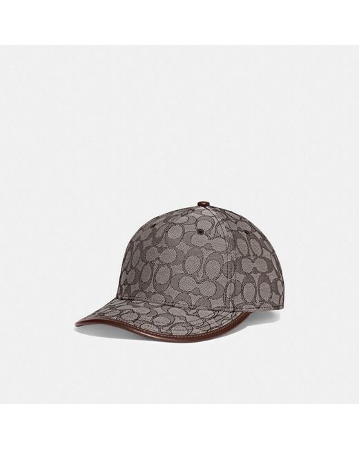 COACH Signature Jacquard Baseball Hat in Brown | Lyst
