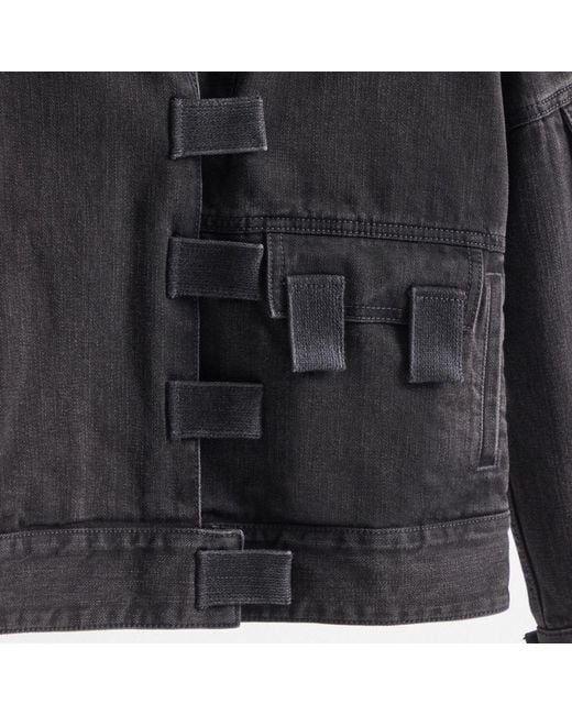 COACH Restored Multi Tab Denim Jacket in Black | Lyst