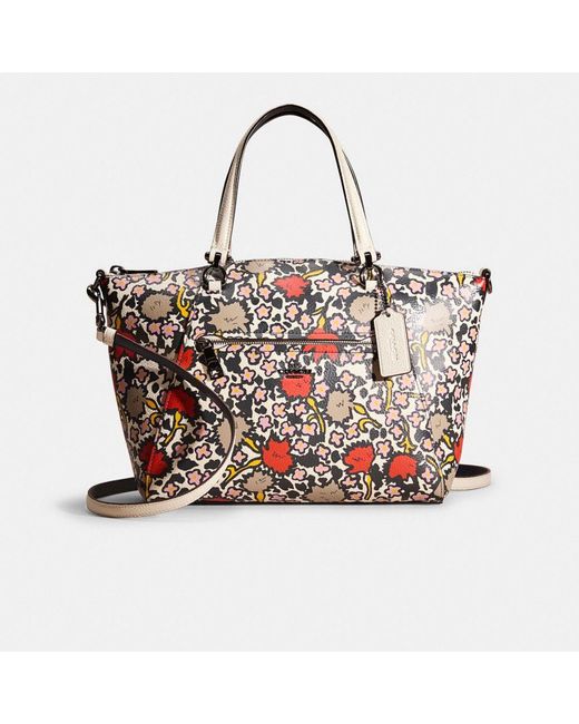COACH Restored Prairie Satchel With Floral Print | Lyst