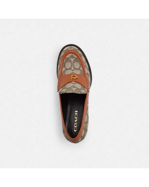 COACH Natalie Loafer In Signature Textile Jacquard in Brown | Lyst