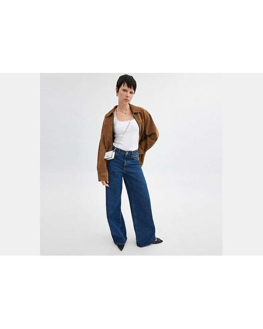 COACH Mini Wallet On A Chain in White | Lyst