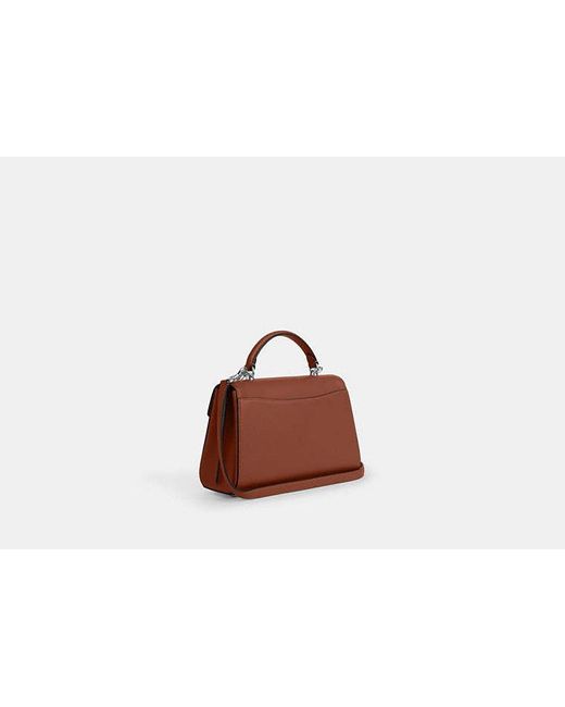 COACH Eliza Top Handle With Leather Covered Closure in Brown | Lyst
