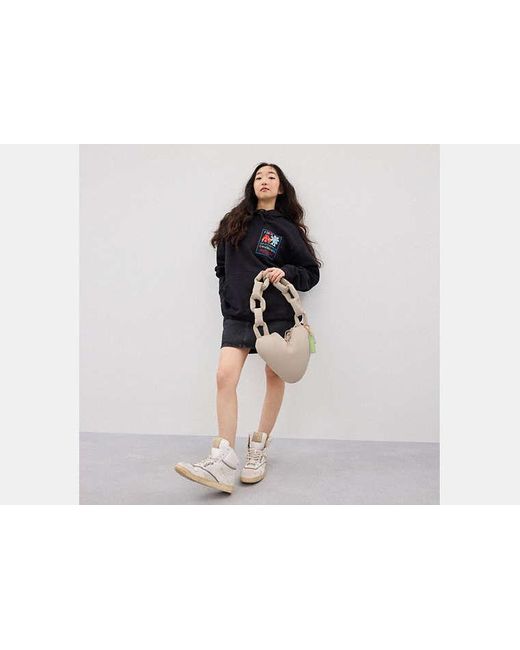 COACH Coachtopia Loop Puffy Heart Bag in Black | Lyst