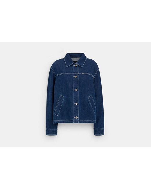 COACH Denim Utility Jacket in Blue | Lyst