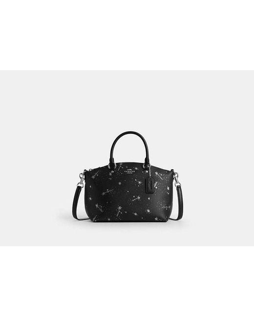 COACH Sadie Satchel Bag With Star Print in Black | Lyst