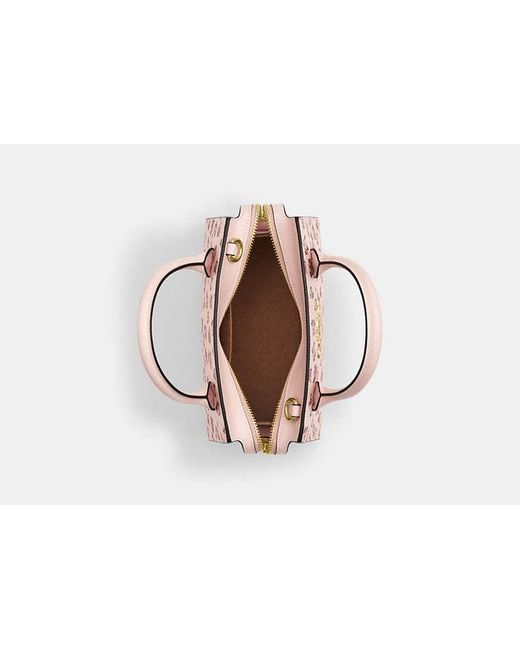 COACH Andrea Carryall Bag With Rose Print in Black | Lyst