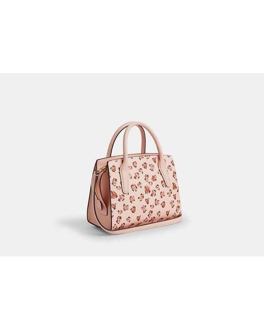 COACH Andrea Carryall Bag With Rose Print in Black | Lyst