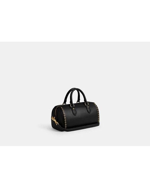 COACH Rowan Long Satchel Bag With Grommets in Black | Lyst