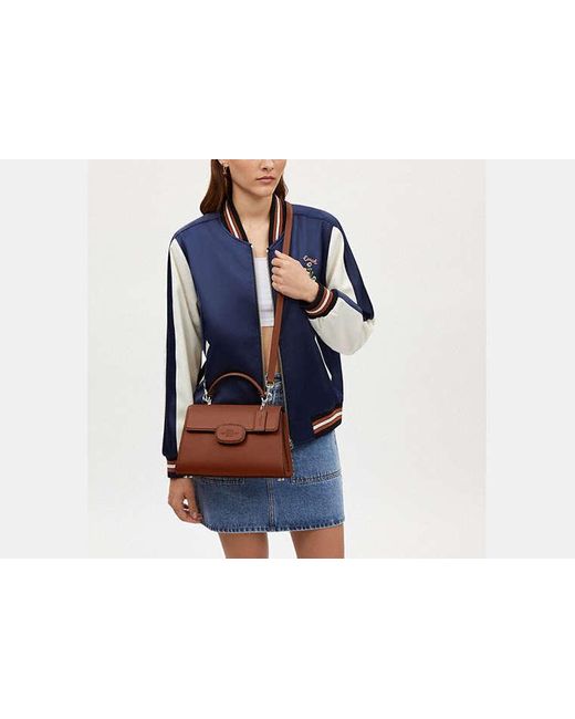 COACH Eliza Top Handle With Leather Covered Closure in Brown | Lyst