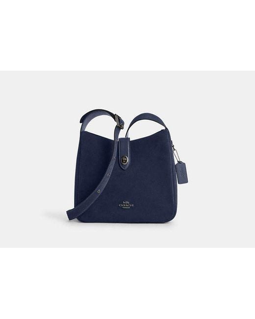 COACH Hadley Convertible Crossbody Bag In Suede in Blue | Lyst