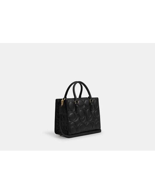 COACH Maggie Small Tote Bag In Signature Leather in Black | Lyst