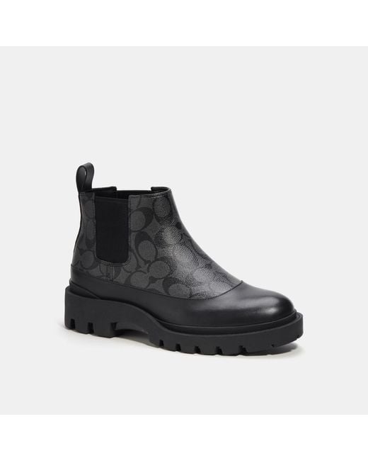 Coach Outlet Citysole Chelsea Boot In Signature Canvas in Black for Men ...