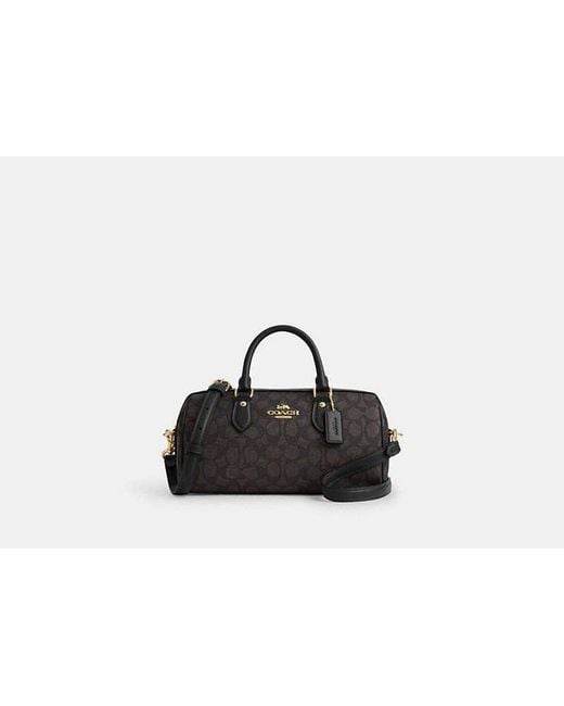 COACH Rowan Long Satchel Bag In Signature Canvas in Black | Lyst