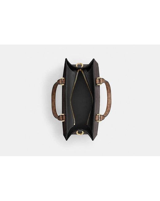 COACH Maggie Small Tote Bag In Blocked Signature Canvas in Black | Lyst