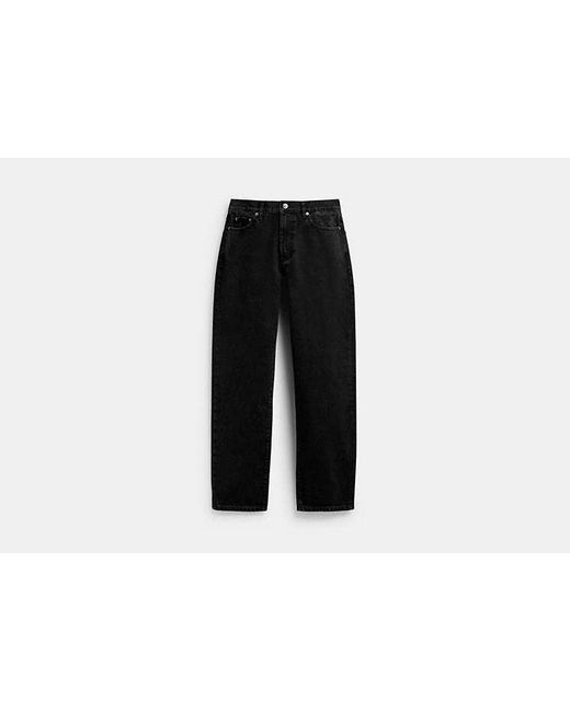 COACH Straight Fit Denim Jeans in Black for Men | Lyst