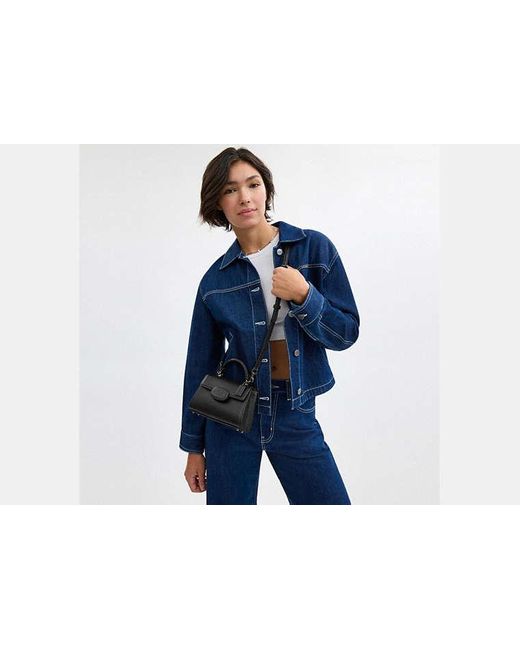 COACH Eliza Mini Top Handle Bag in Black | Lyst