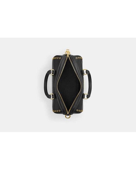 COACH Rowan Long Satchel Bag With Grommets in Black | Lyst