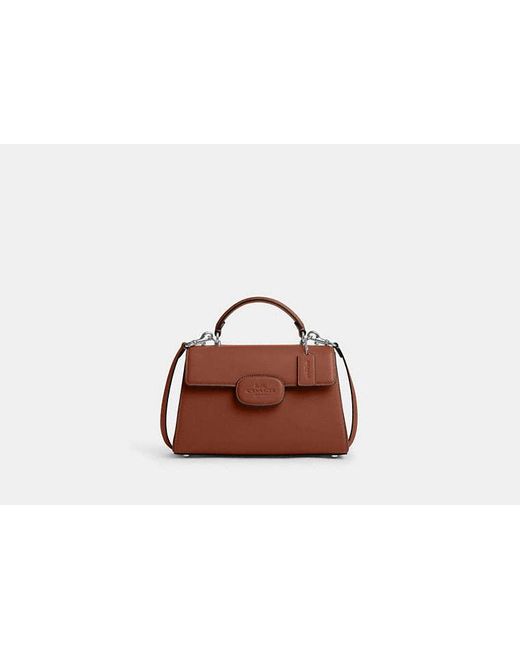 COACH Eliza Top Handle Bag in Brown | Lyst