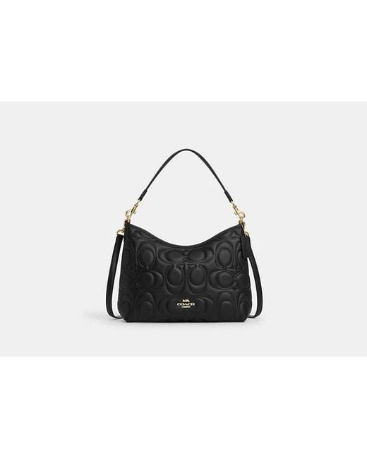 COACH Laurel Shoulder Bag In Signature Leather in Black | Lyst