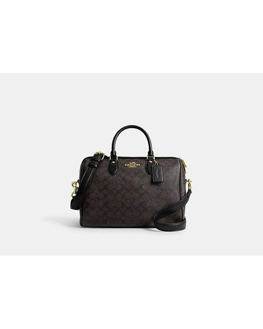 COACH Rowan Large Satchel Bag In Signature Canvas in Black | Lyst UK